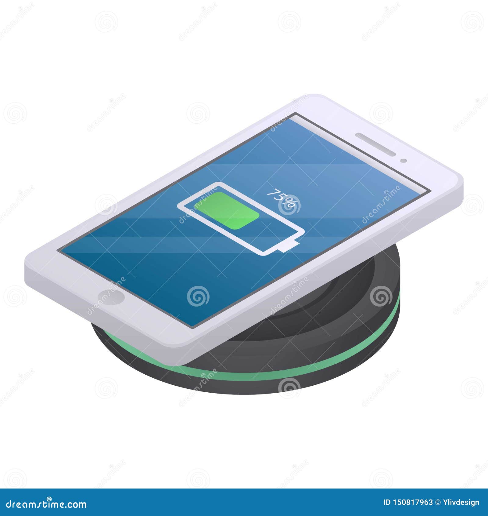 Phone Wireless Charging Icon, Isometric Style Stock Vector ...