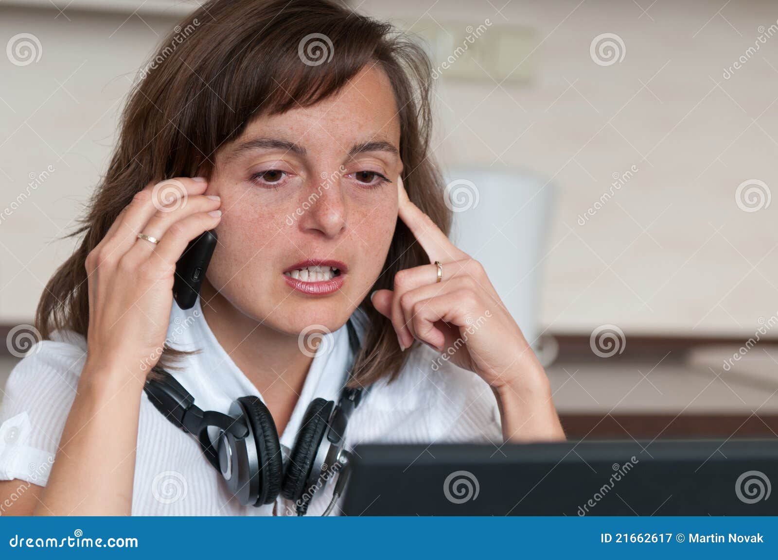 On the Phone - Work from Home Stock Image - Image of conference, call ...