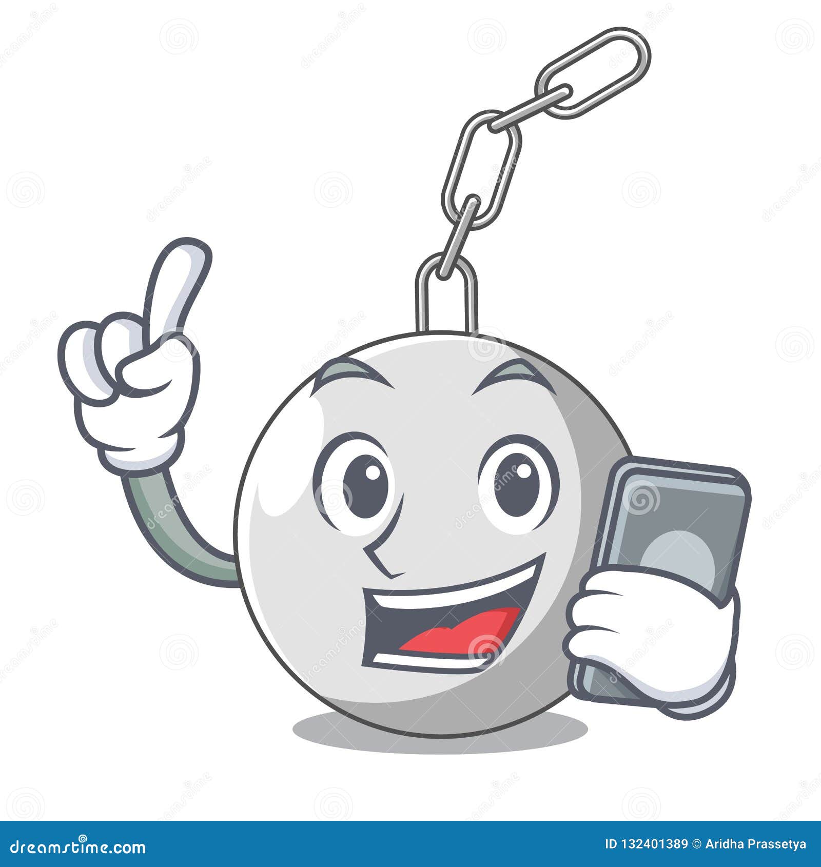 With Phone Wrecking Shattering Ball on Wall Cartoon Stock Vector ...