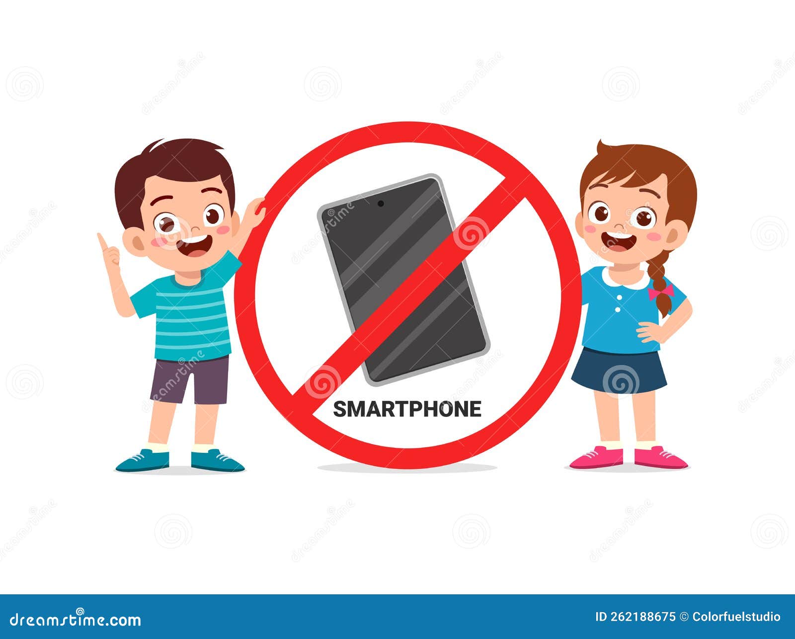 Phone Zone Restriction Warning Sign for Kids Stock Vector ...
