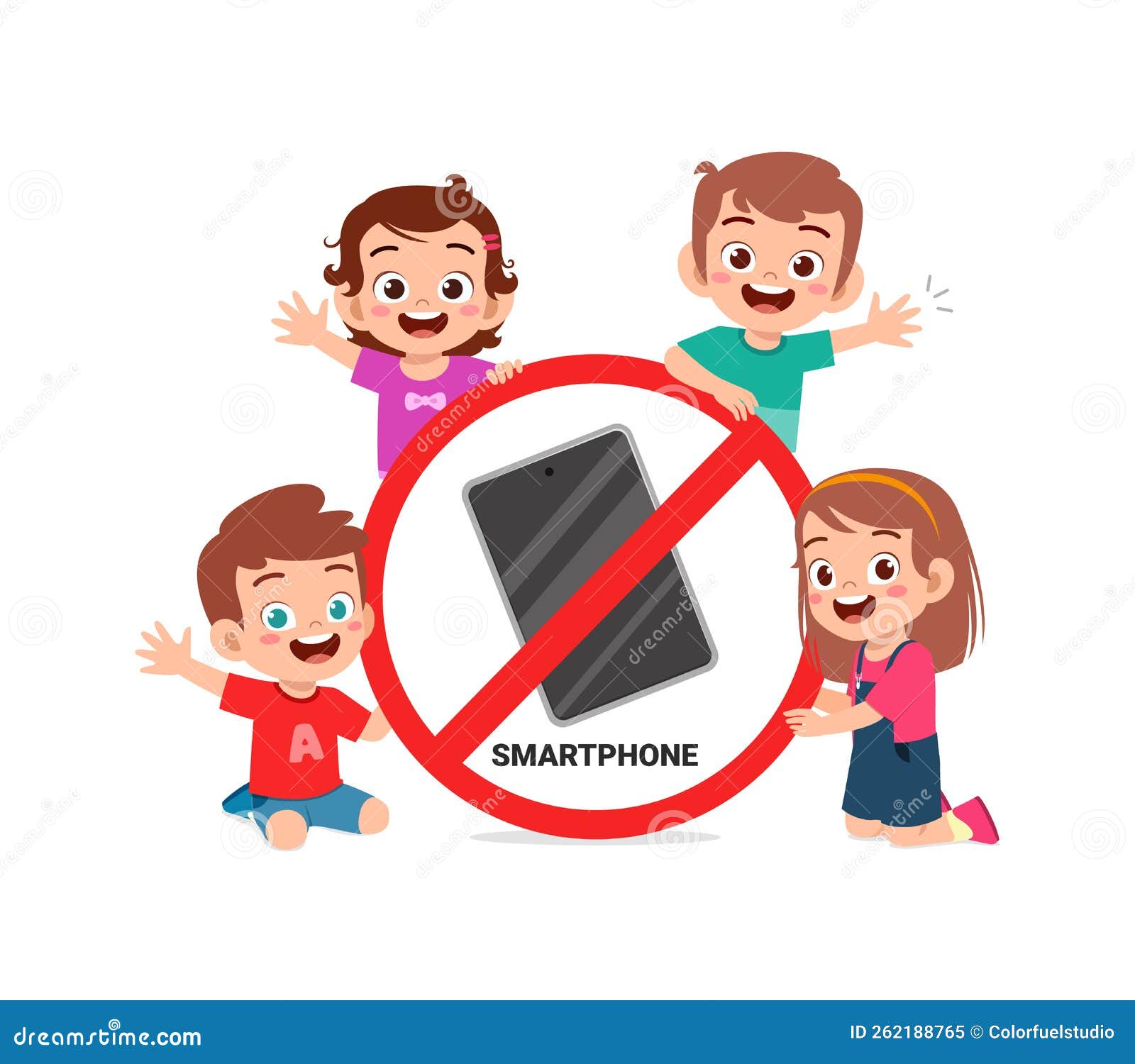 Phone Zone Restriction Warning Sign for Kids Stock Vector ...