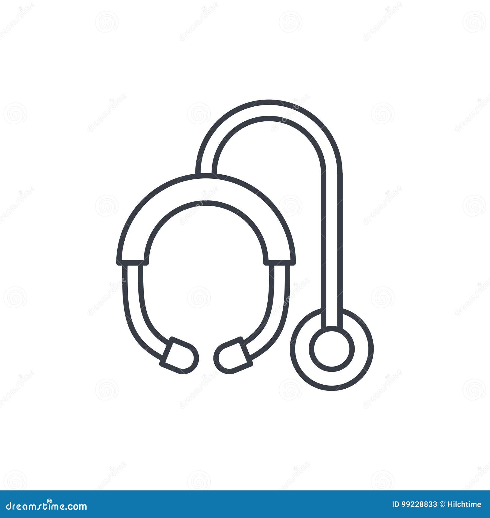 Phonendoscope Thin Line Icon. Linear Vector Symbol Stock Vector - Illustration of outline, medic ...