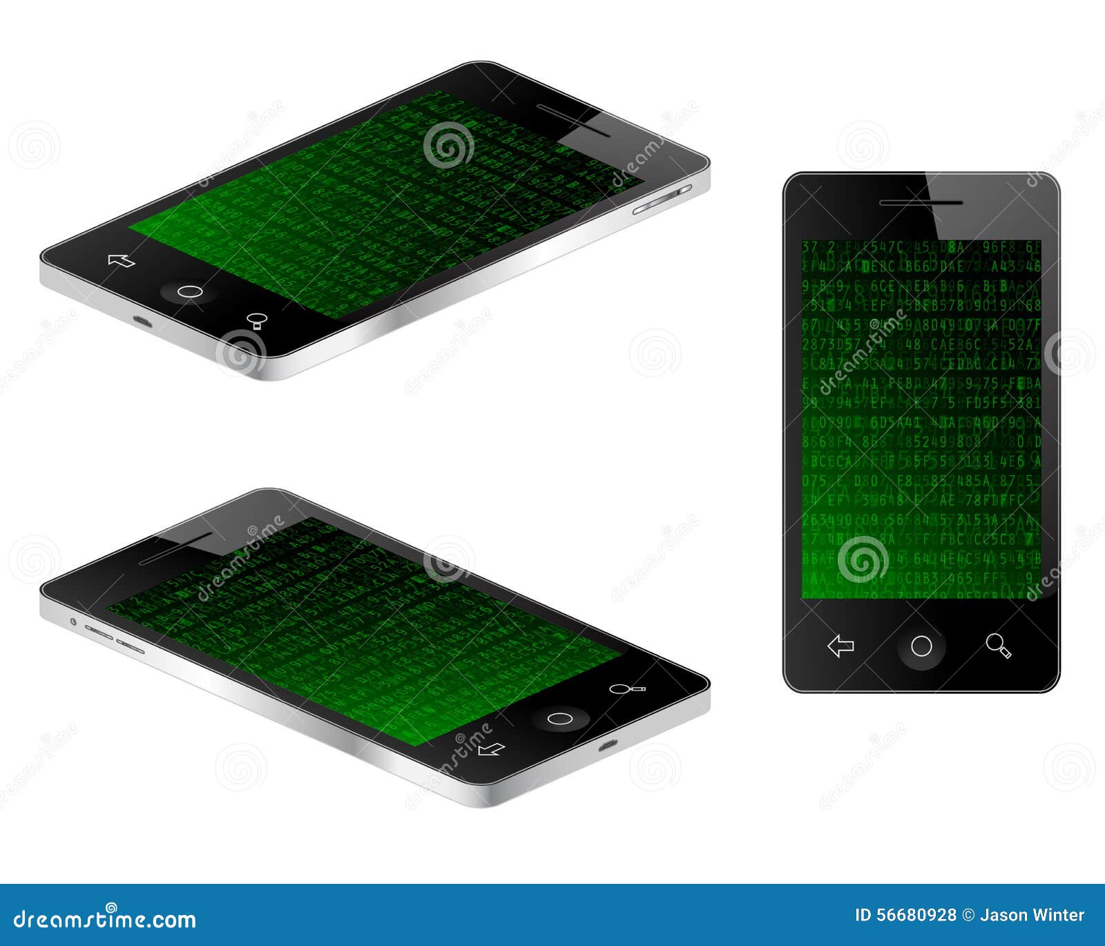 Phones with Data stock vector. Illustration of background - 56680928