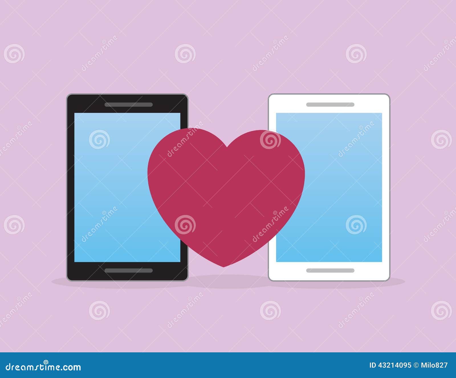 Phones Heart stock vector. Illustration of large, love - 43214095