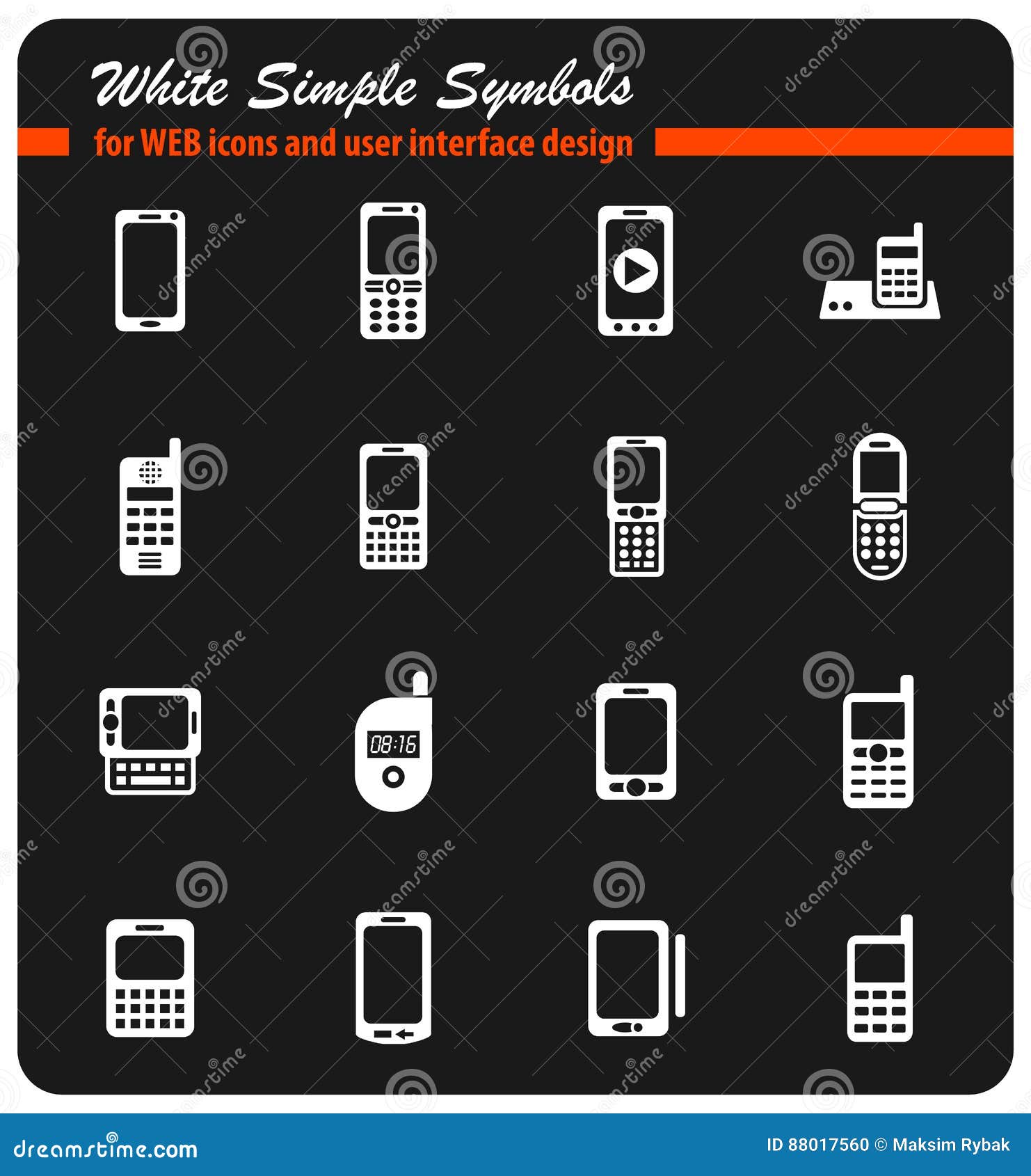 Phones icon set stock vector. Illustration of simple - 88017560