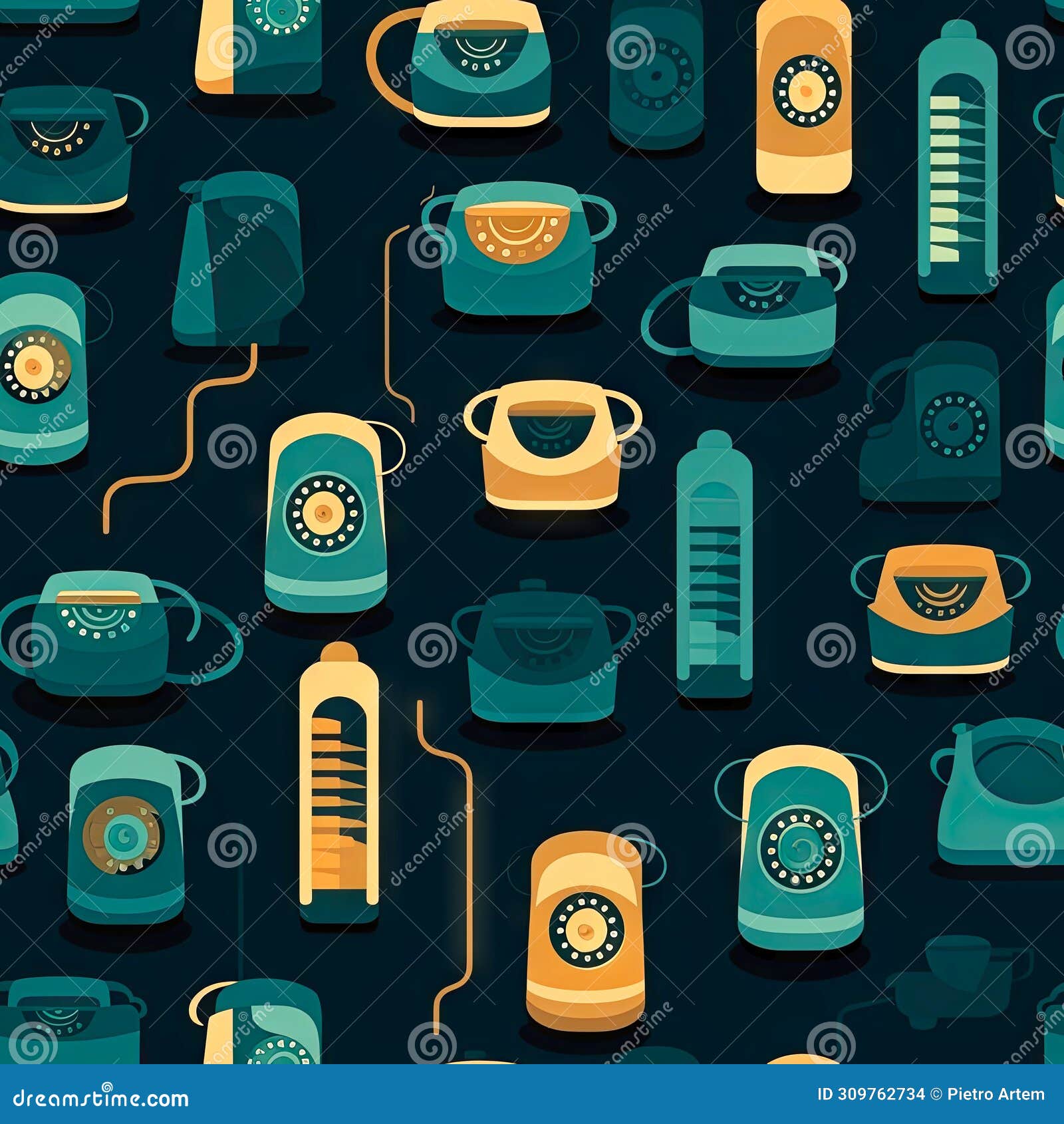 Phones with Shadow Pattern Banner Wallpaper Simple Stock Illustration ...