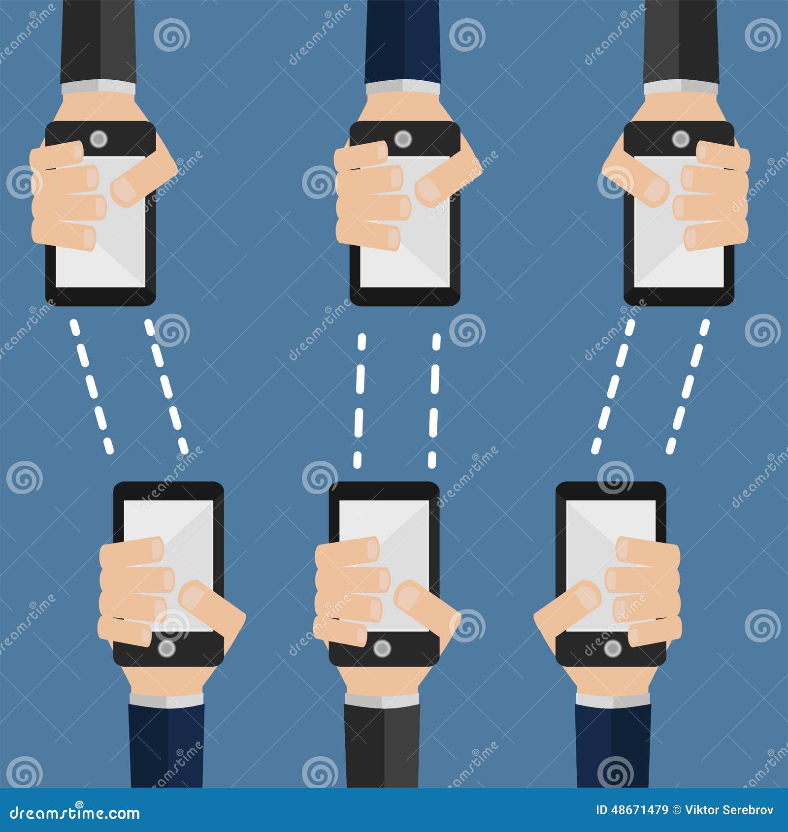Phones Transmit Information Stock Vector - Illustration of network ...