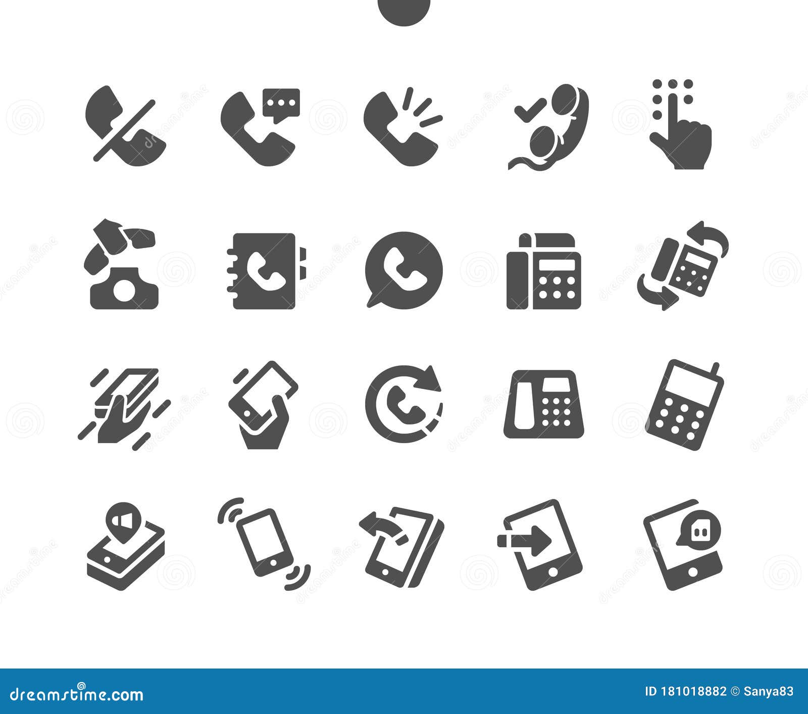Vector Solid Icons Set And Graphic Design Elements. Illustration With ...