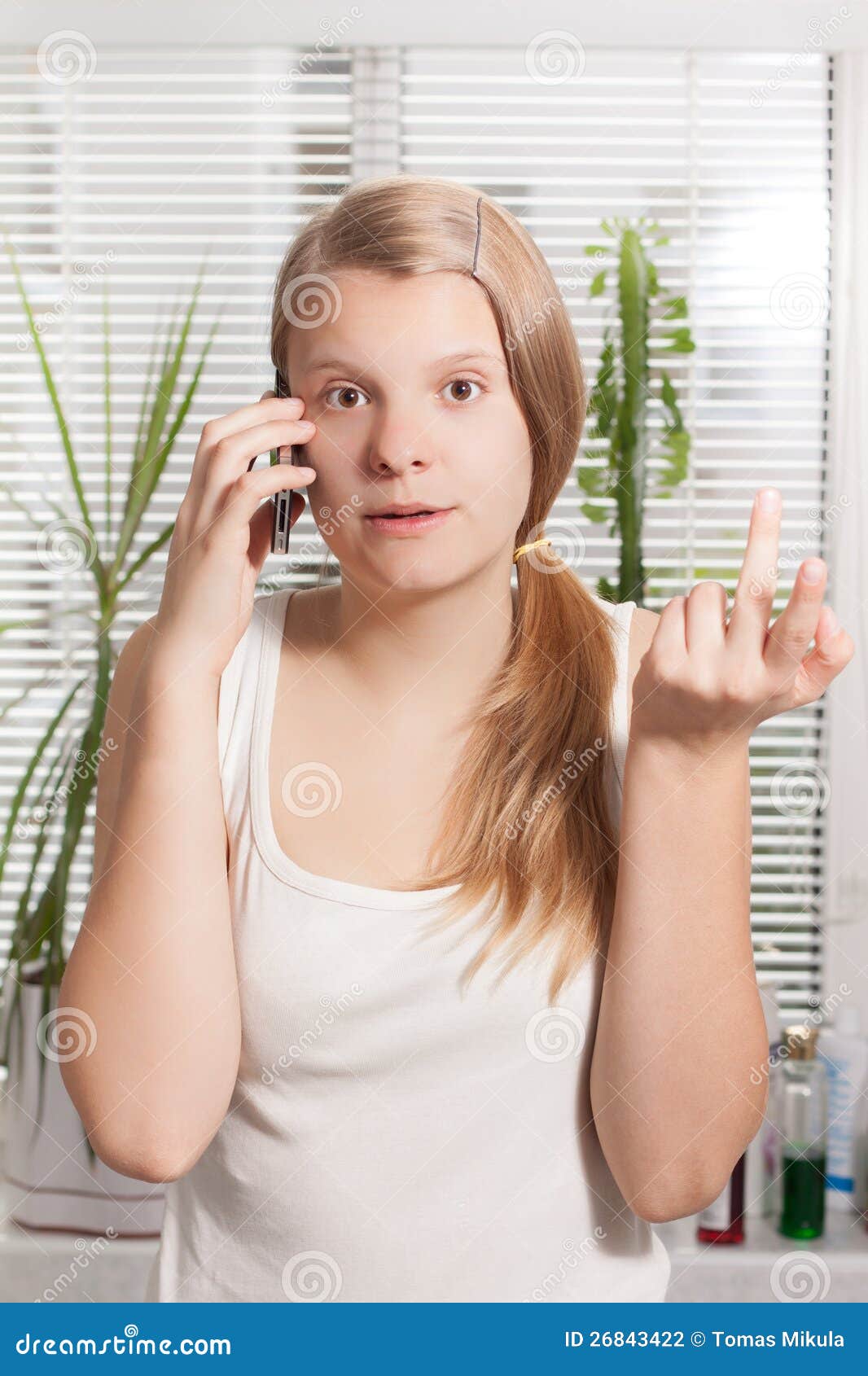 Phoning girl stock photo. Image of cellphone, phone, calling - 26843422