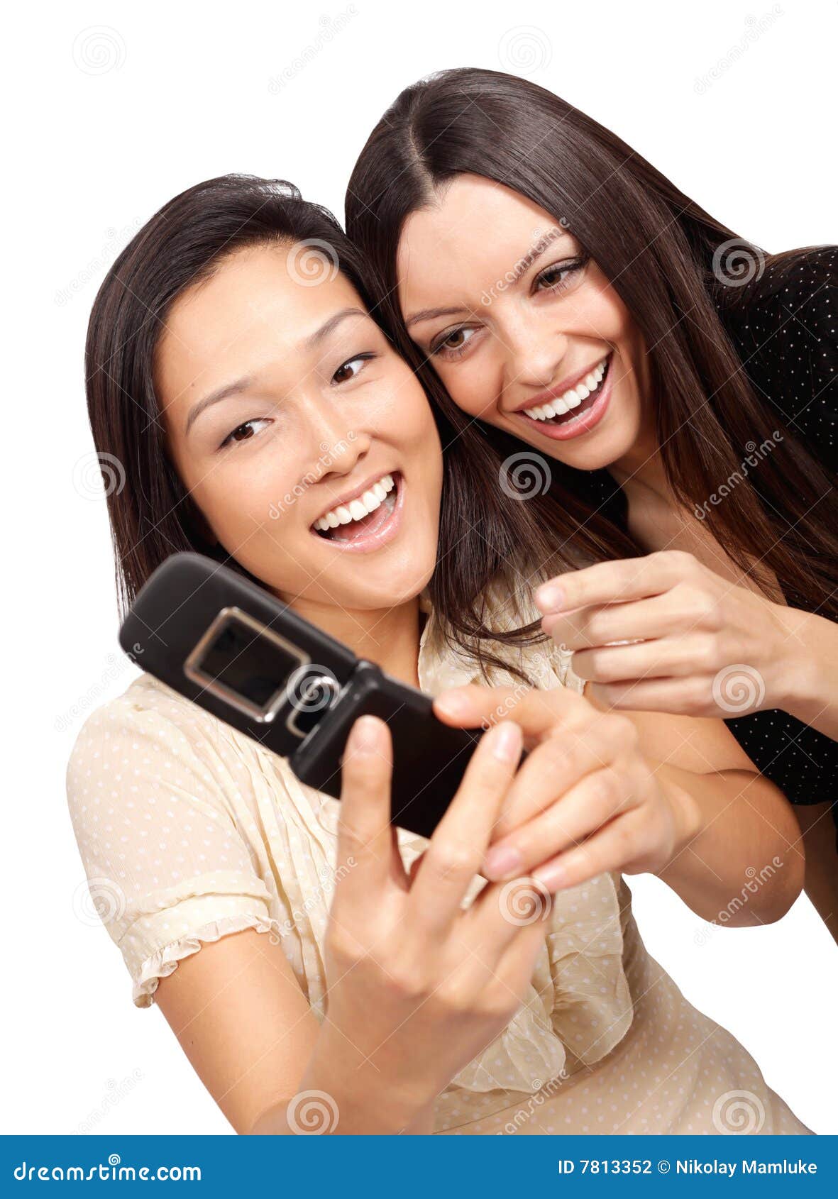 Phoning together stock photo. Image of funny, college - 7813352