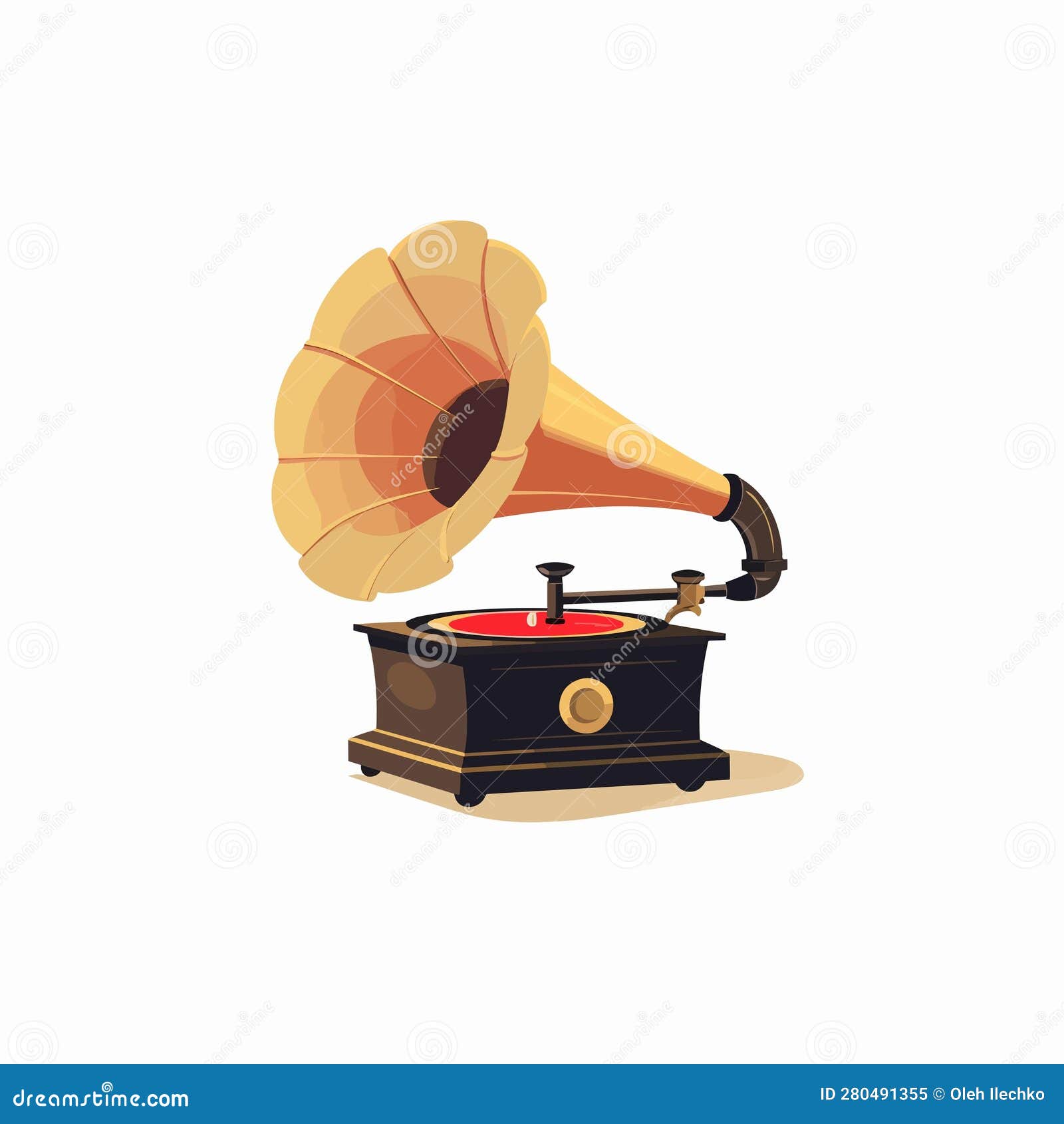 Phonograph Player Vector Isolated on White Illustration Stock Vector ...