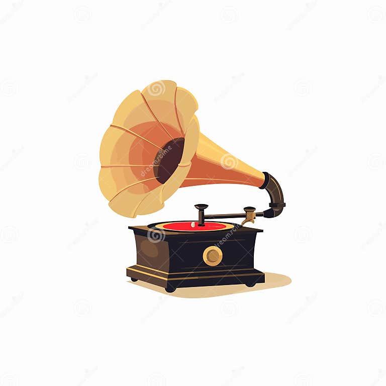 Phonograph Player Vector Isolated on White Illustration Stock Vector ...