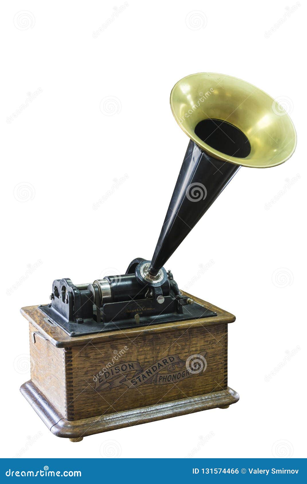 Phonograph of Thomas Edison Beginning of the 20th Century on a White ...