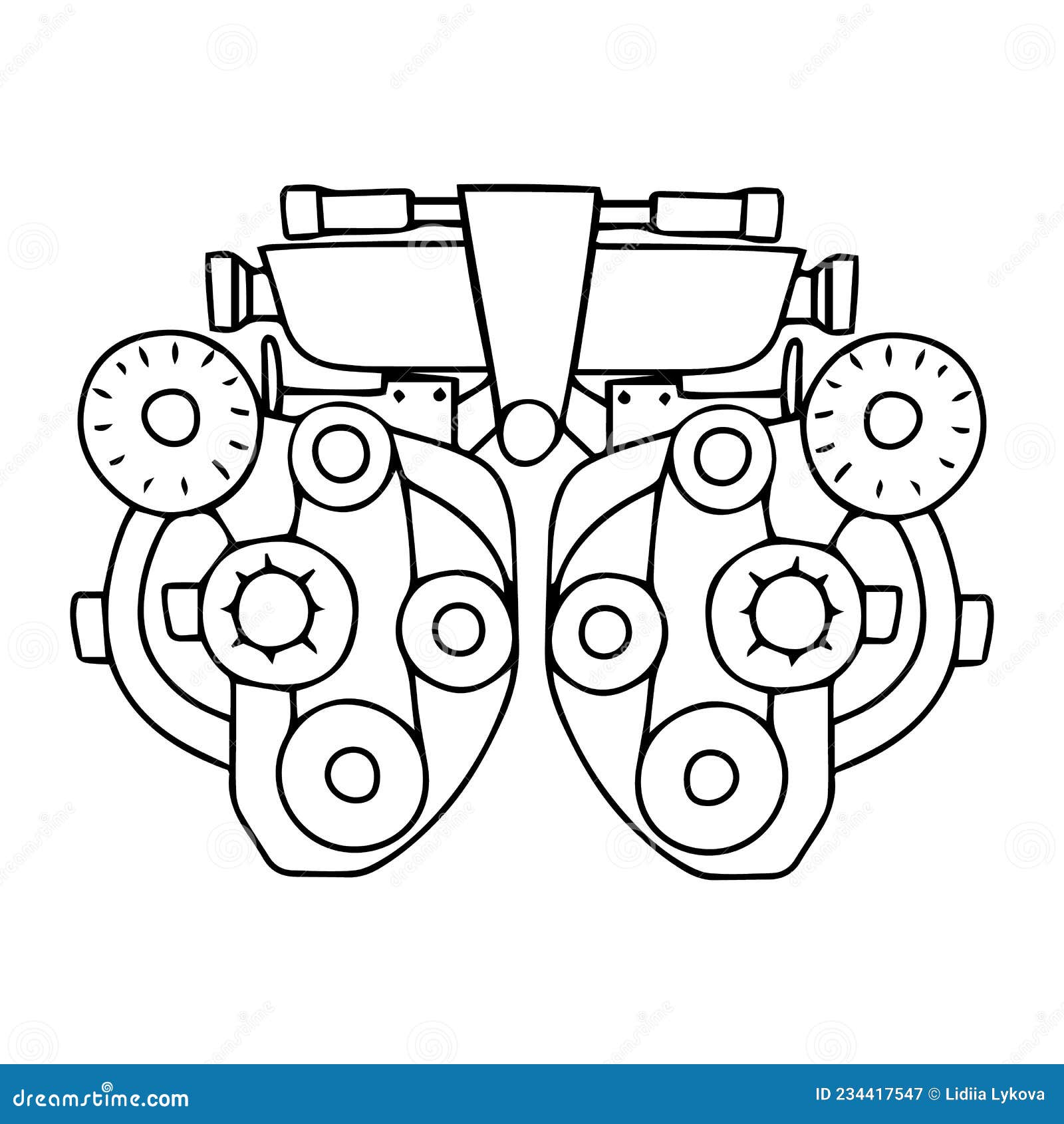 Phoropter Isolated on White Background. Optical Element for ...