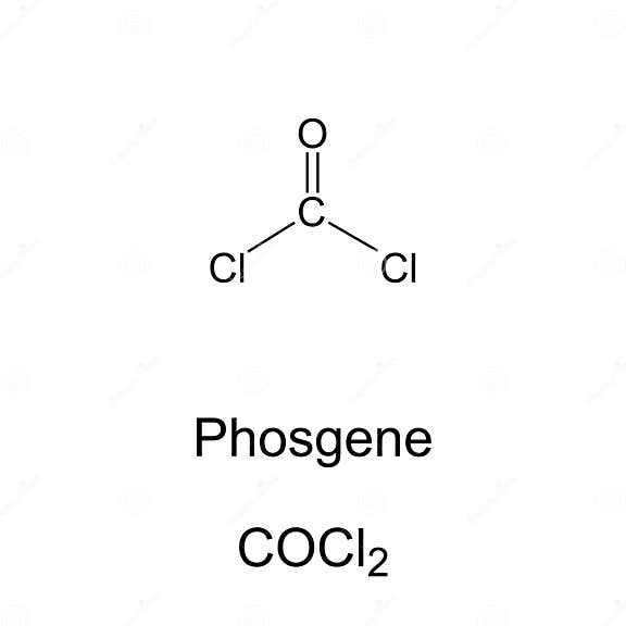 Phosgene, Carbonyl Dichloride, Chemical Formula and Skeletal Structure ...