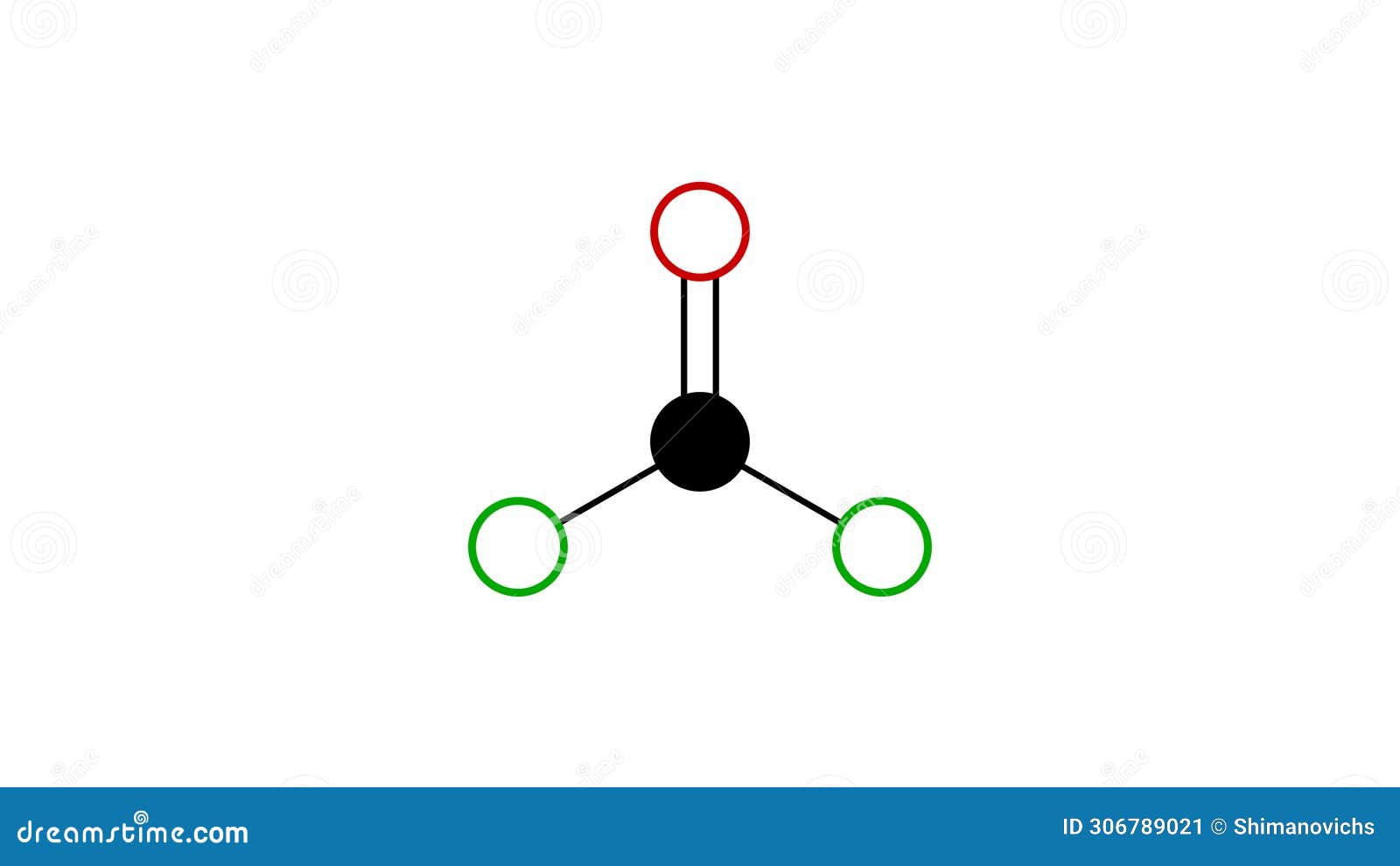 Phosgene Molecule, Structural Chemical Formula, Ball-and-stick Model ...