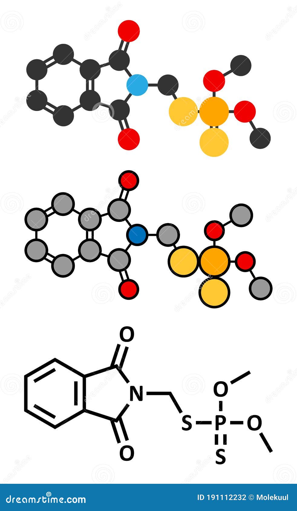 Phosmet Organophosphate Insecticide Molecule Stock Vector ...