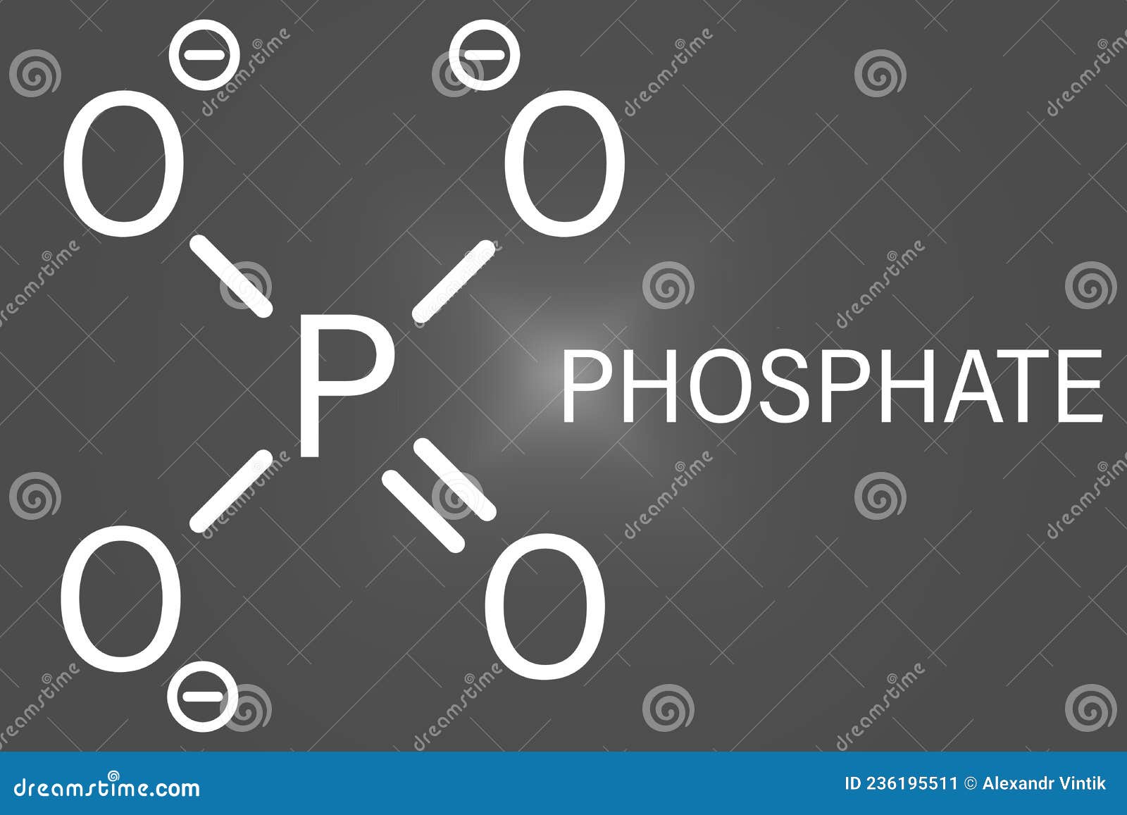 Phosphate Anion Molecule, Chemical Structure. Skeletal Formula. Cartoon ...
