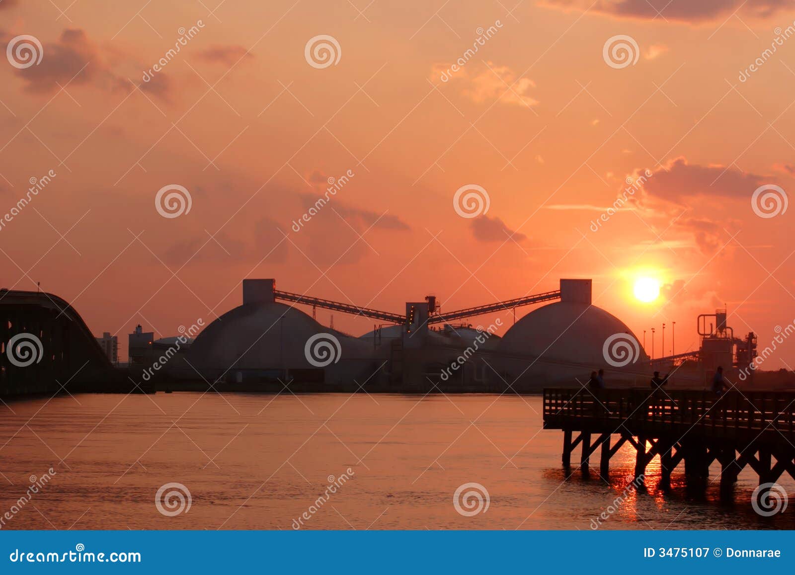 Phosphate Factory at Sunset. Stock Image - Image of simple, dusk: 3475107
