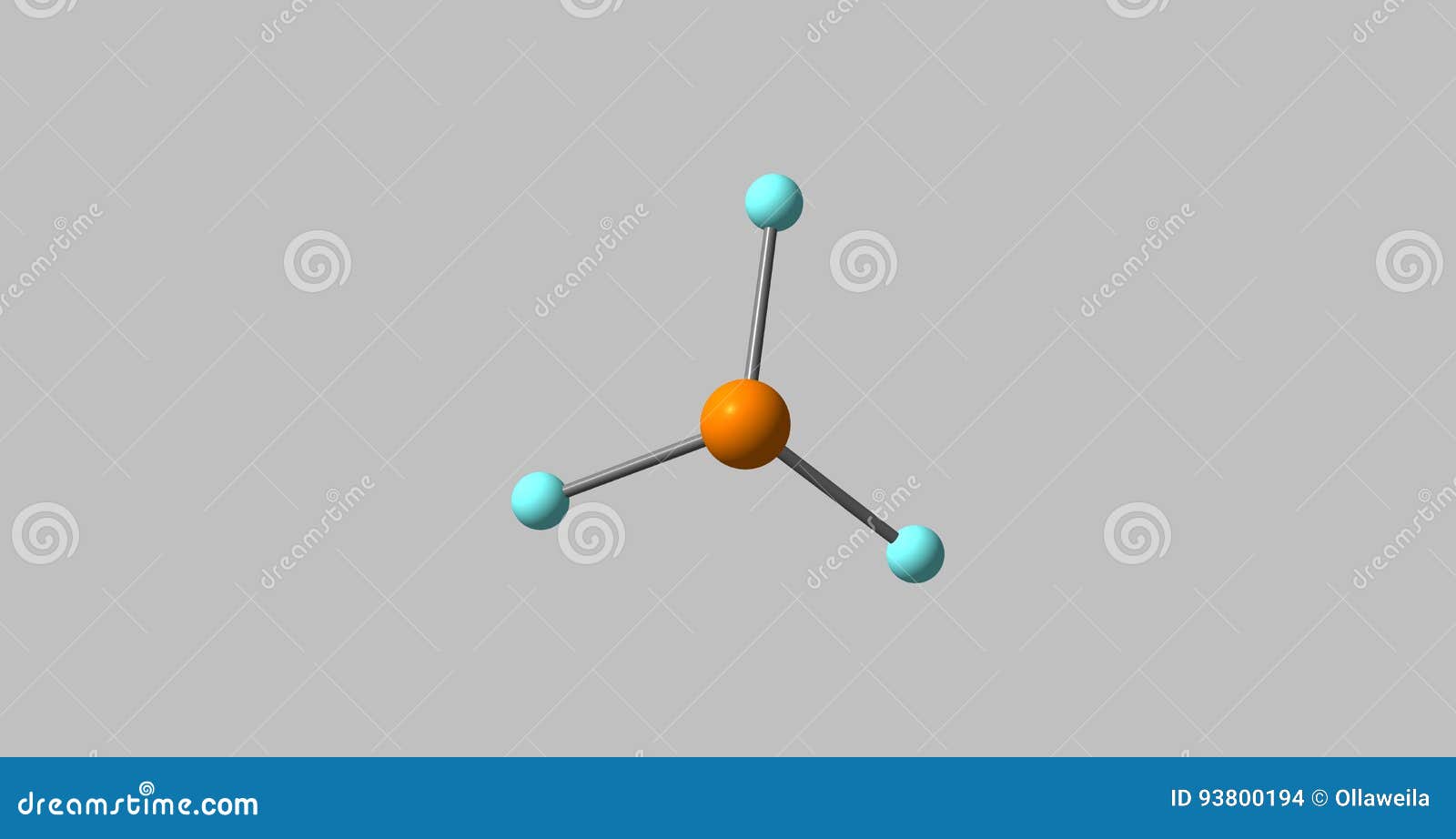 Phosphine Molecular Structure on Grey Stock Illustration - Illustration ...