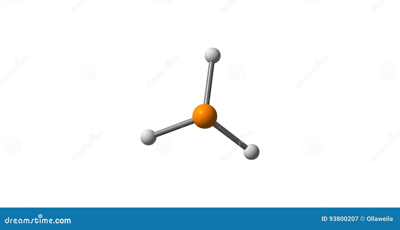 Phosphine Molecular Structure Isolated on White Stock Illustration ...