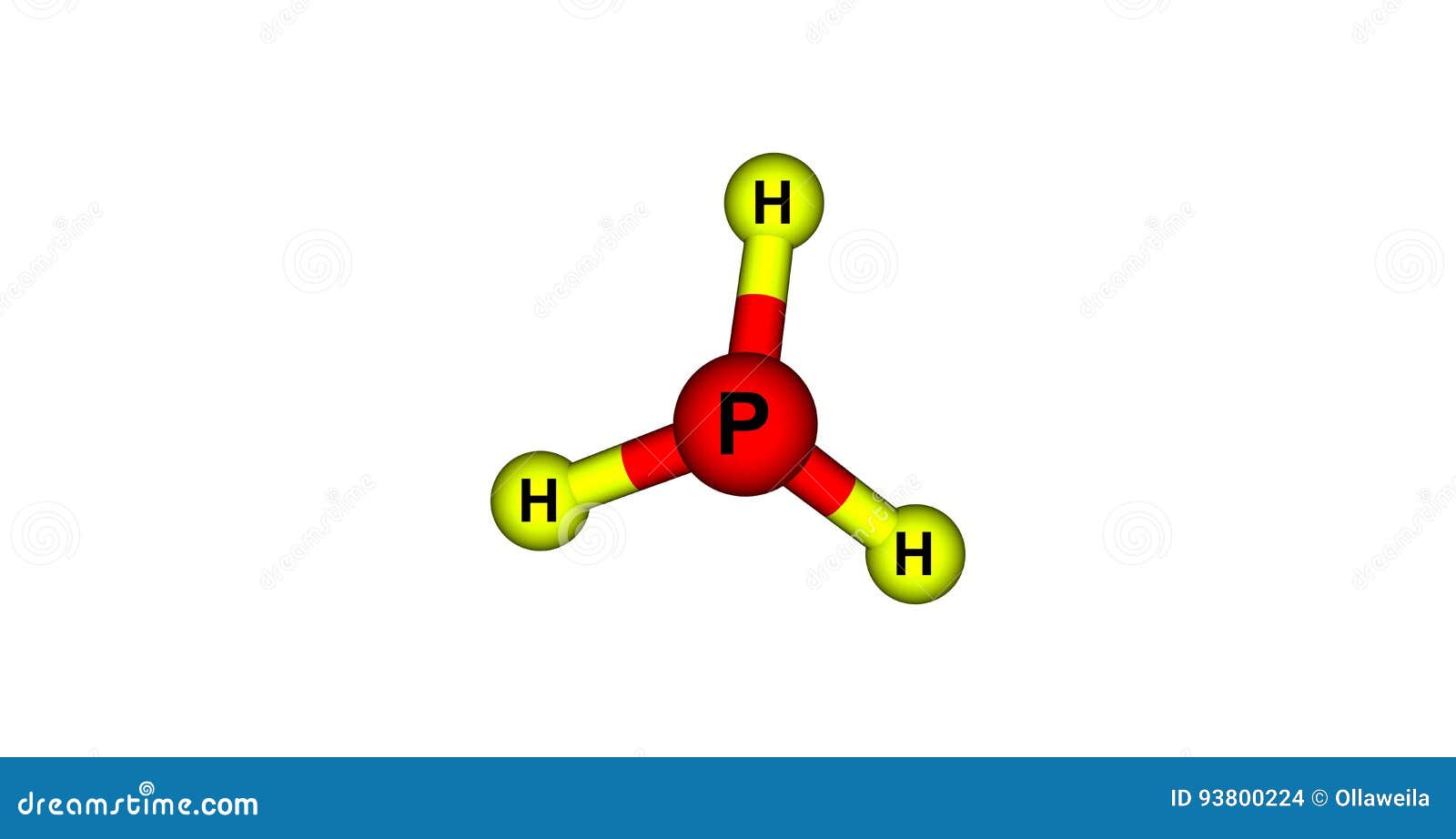 Phosphine Molecular Structure Isolated on White Stock Illustration ...