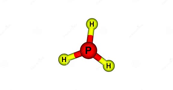 Phosphine Molecular Structure Isolated on White Stock Illustration ...
