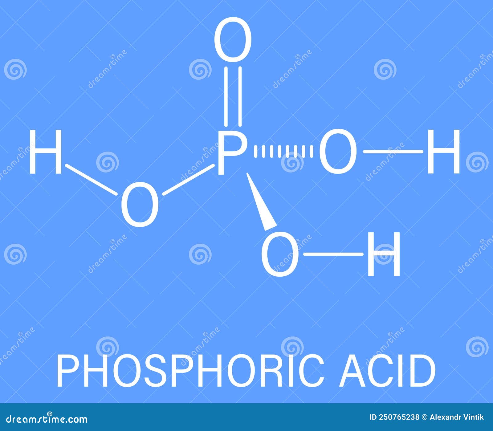 Phosphoric Acid Mineral Acid Molecule Skeletal Formula Stock Vector