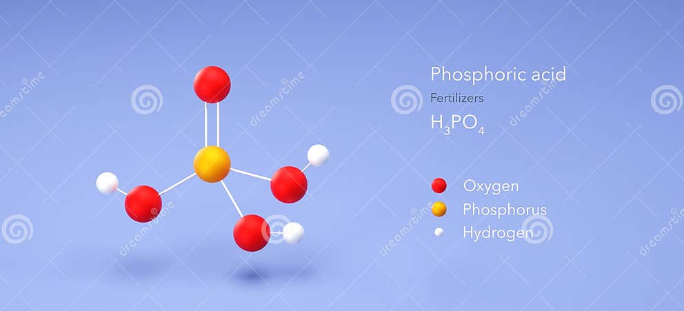Phosphoric Acid Molecule, Molecular Structures, Fertilizers, 3d Model ...