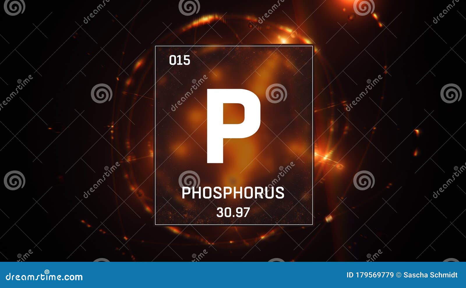 Phosphorus As Element 15 Of The Periodic Table 3D Illustration On ...