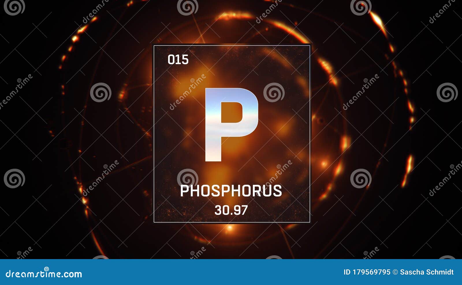 Phosphorus As Element 15 Of The Periodic Table 3D Illustration On ...