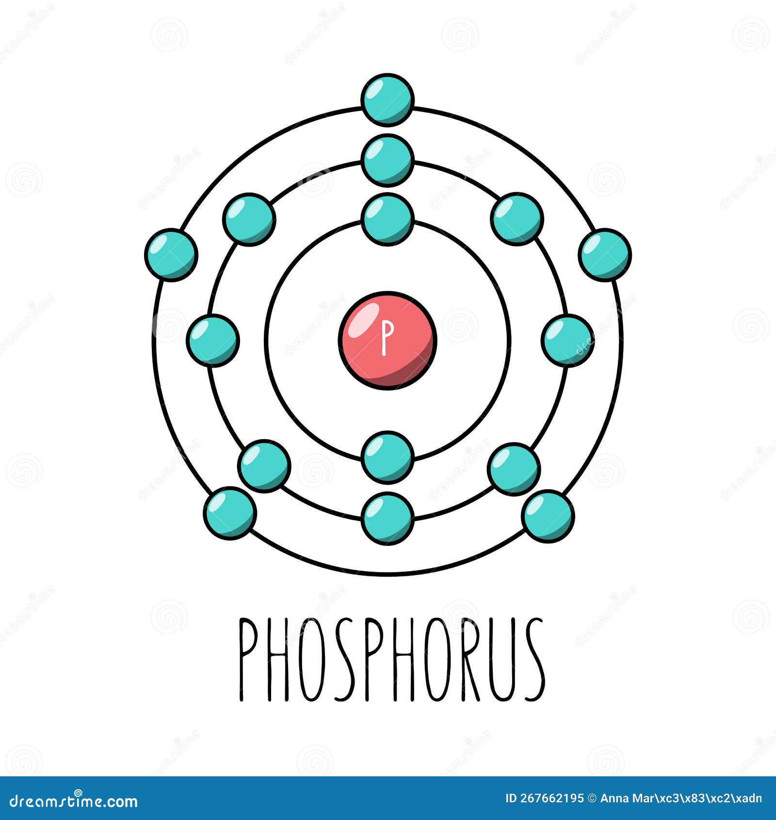 Phosphorus Atom Bohr Model Stock Vector Illustration Of Isolated