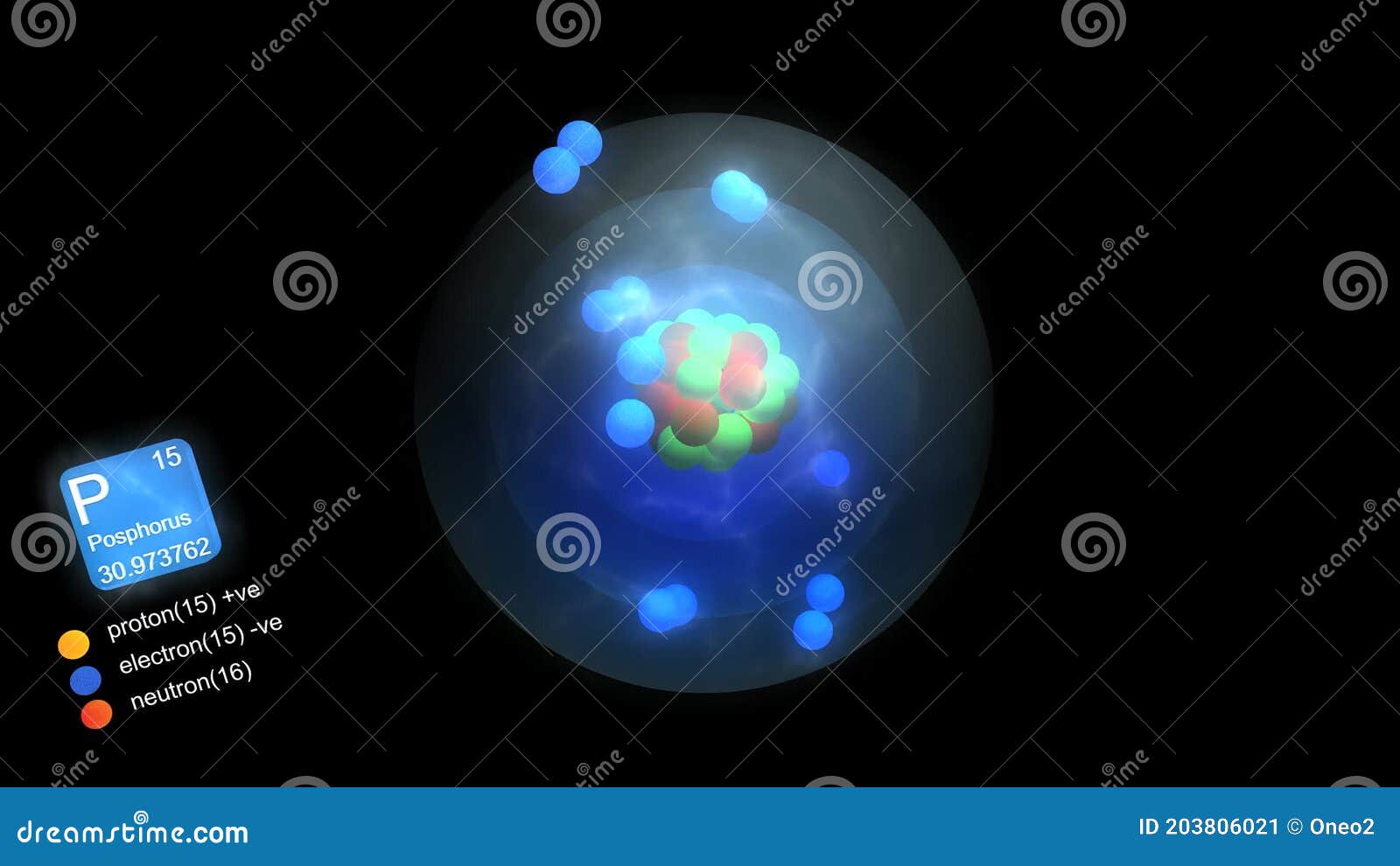 Phosphorus Atom, with Element`s Symbol Stock Video - Video of education ...