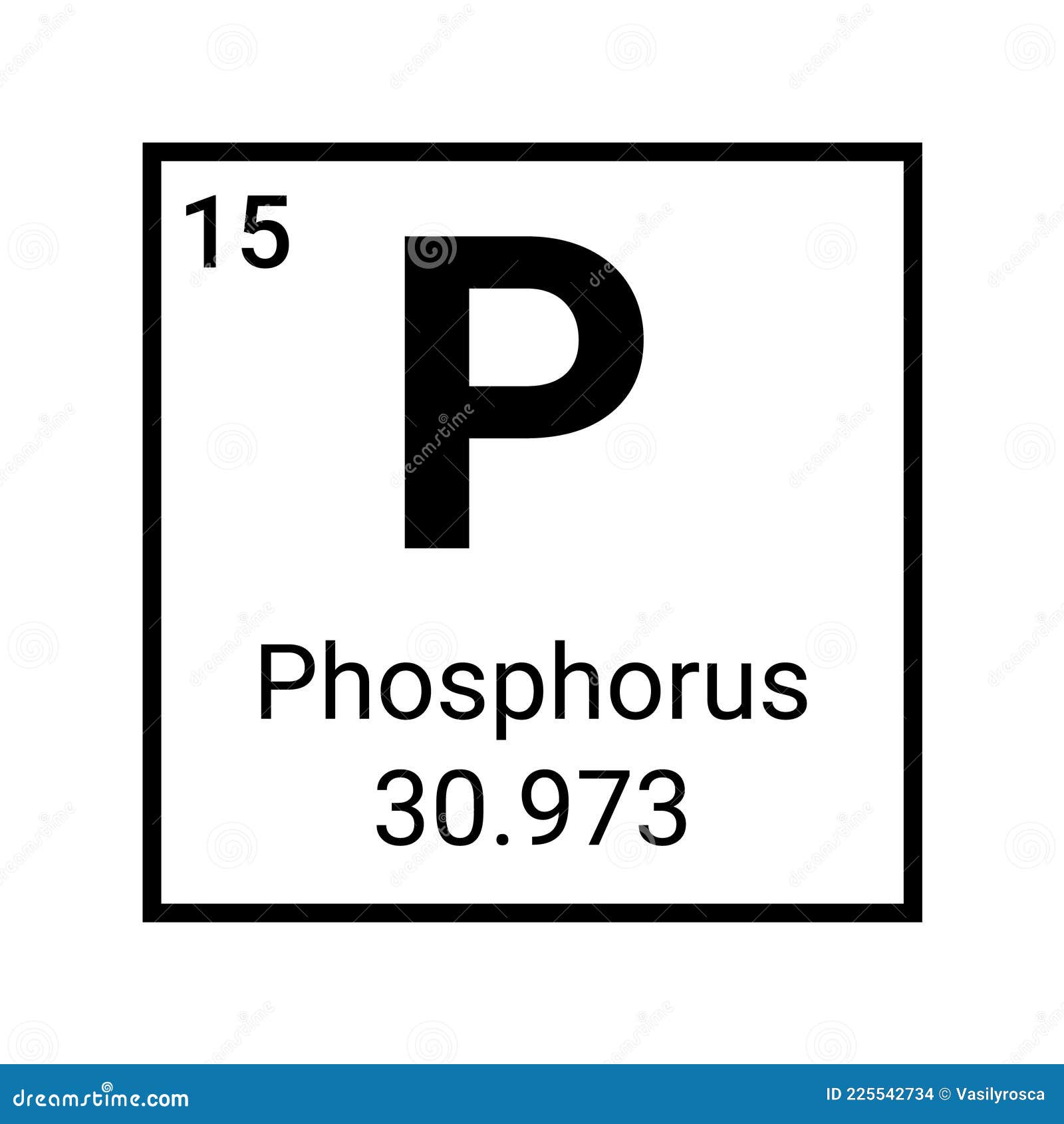 Phosphorus Symbol - P. Element Of The Periodic Table On White Ball With ...