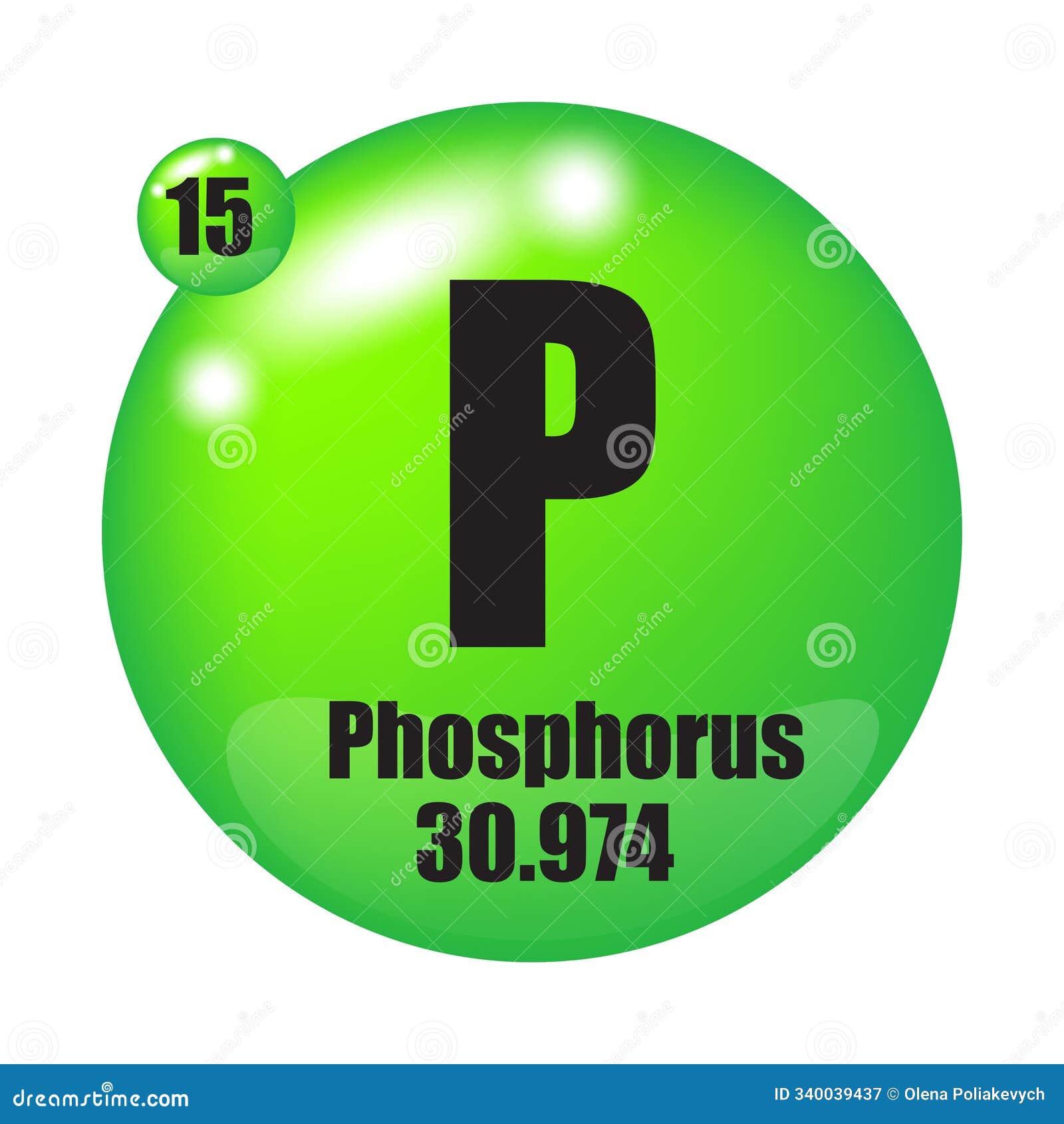 Phosphorus Element. Atomic Symbol P. Atomic Number Fifteen. Mass 30.974 ...