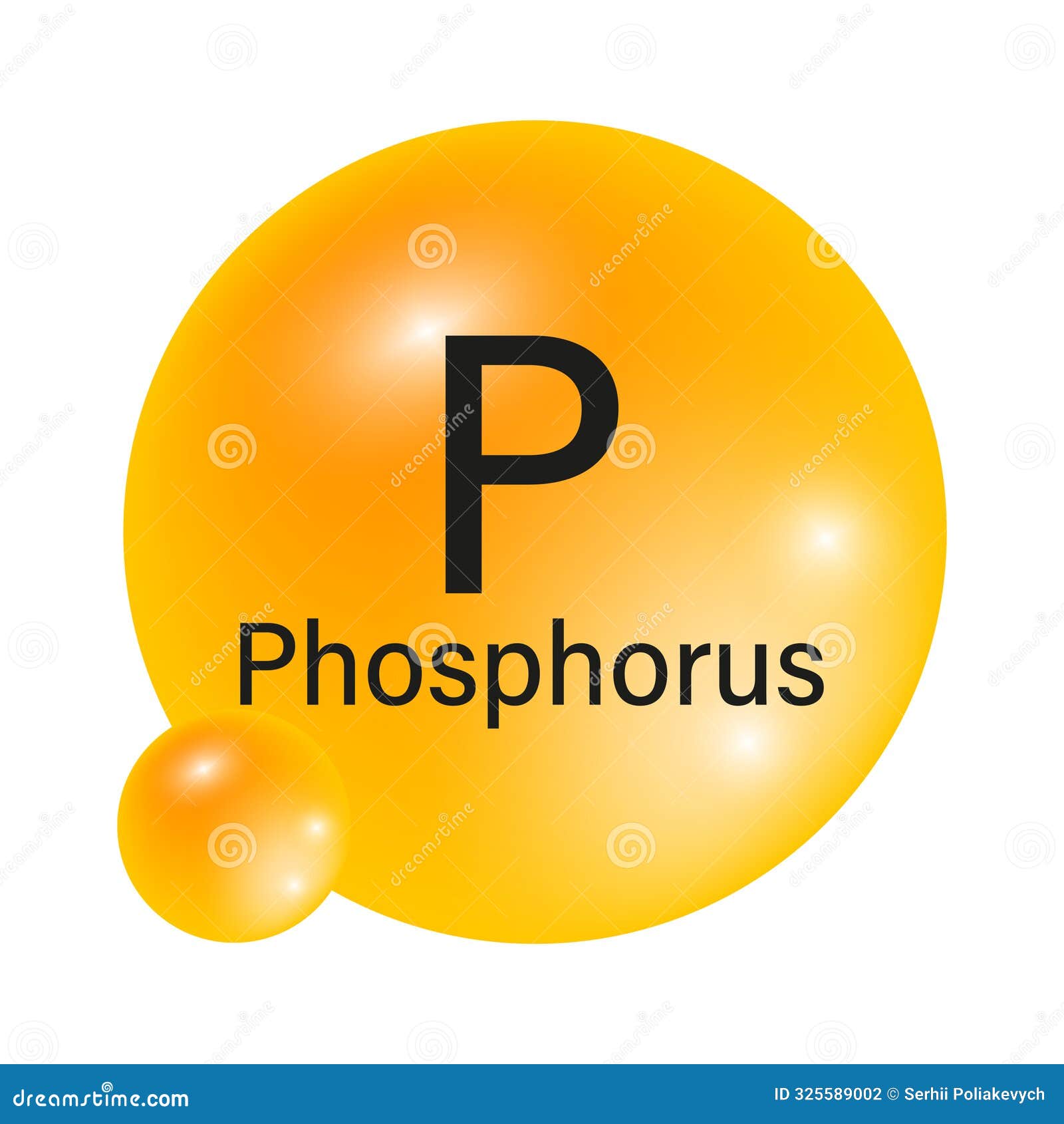 Phosphorus Element Icon. Yellow Gradient Spheres. Vector Chemistry ...
