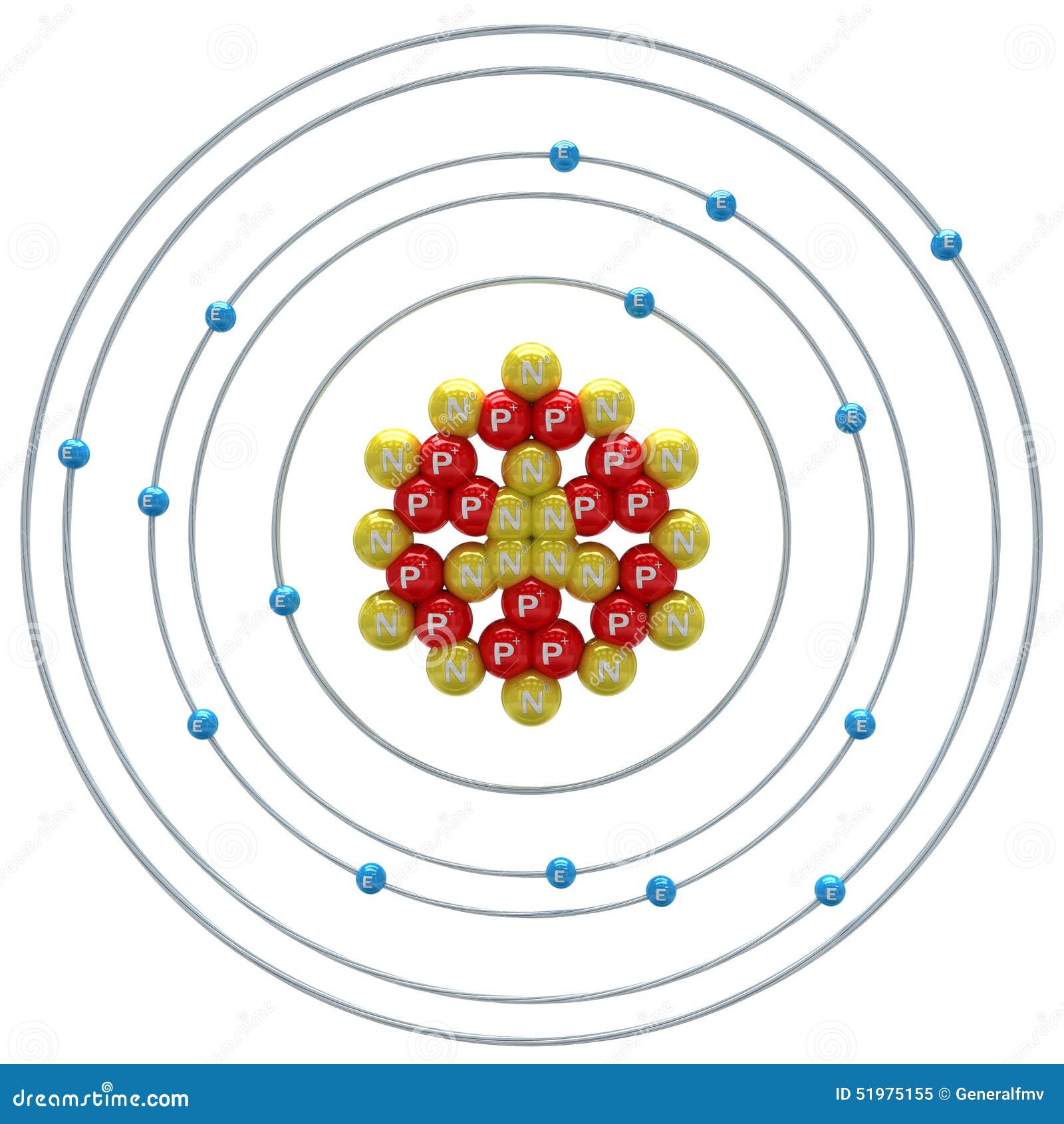 Phosphorus Atom Bohr Model Cartoon Vector | CartoonDealer.com #267662195