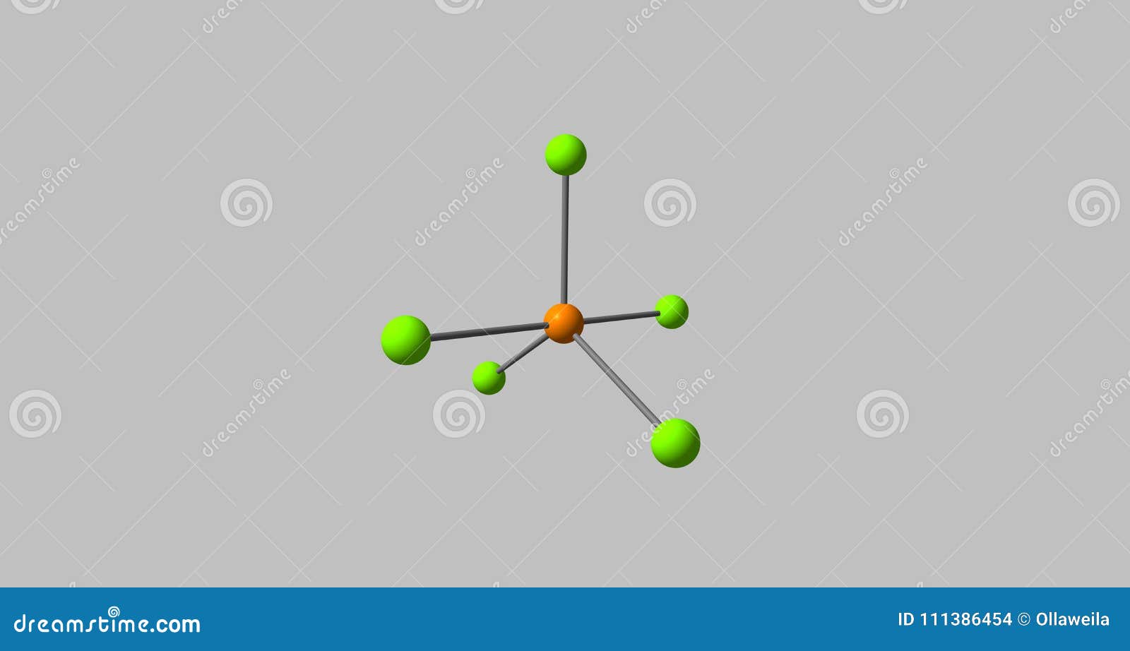 Phosphorus Pentachloride Molecular Structure Isolated on Grey ...