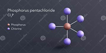 Phosphorus Pentachloride Molecule 3d Rendering, Flat Molecular ...
