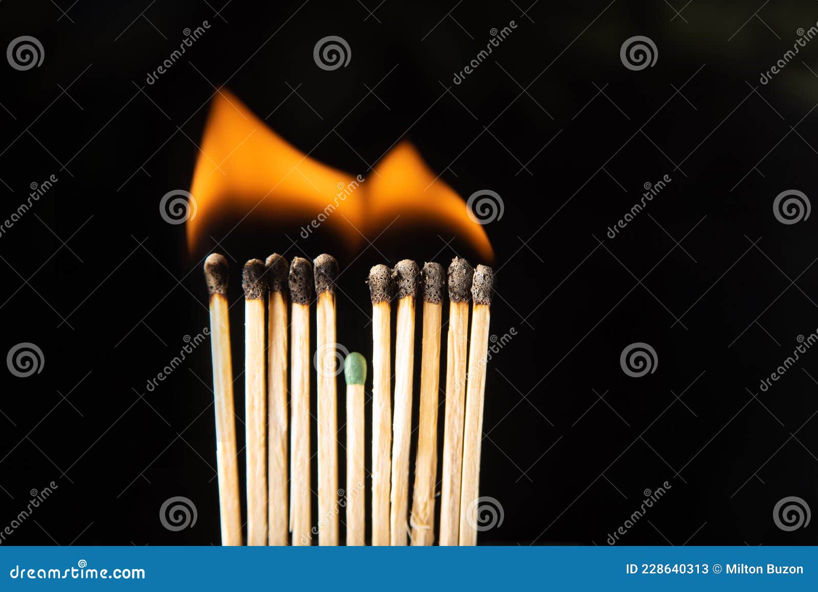 Phosphorus Sticks with Fire Access on Black Background Stock Image ...