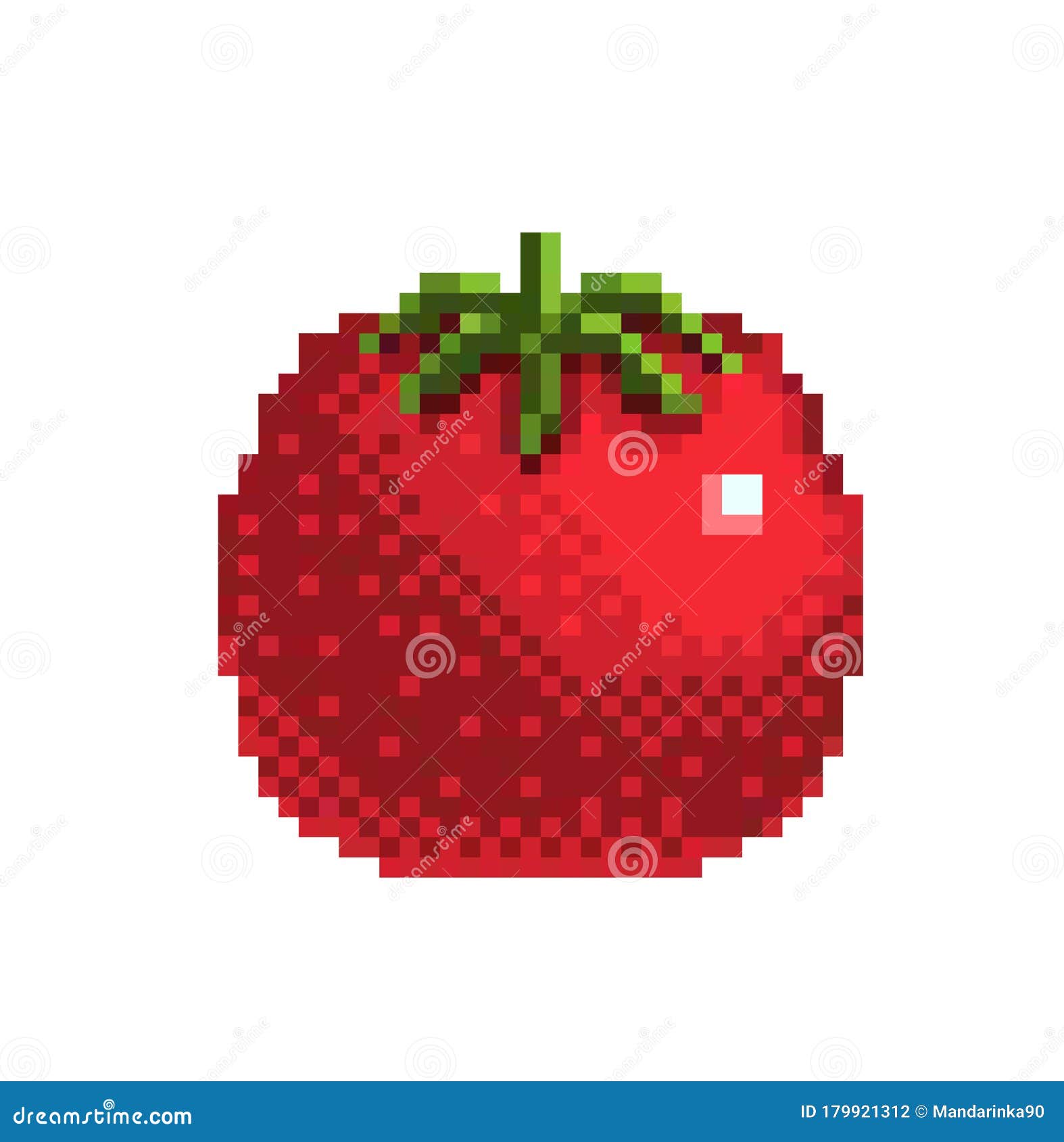 Pixel Art Tomato Icon, Vector Illustration Stock Vector - Illustration ...