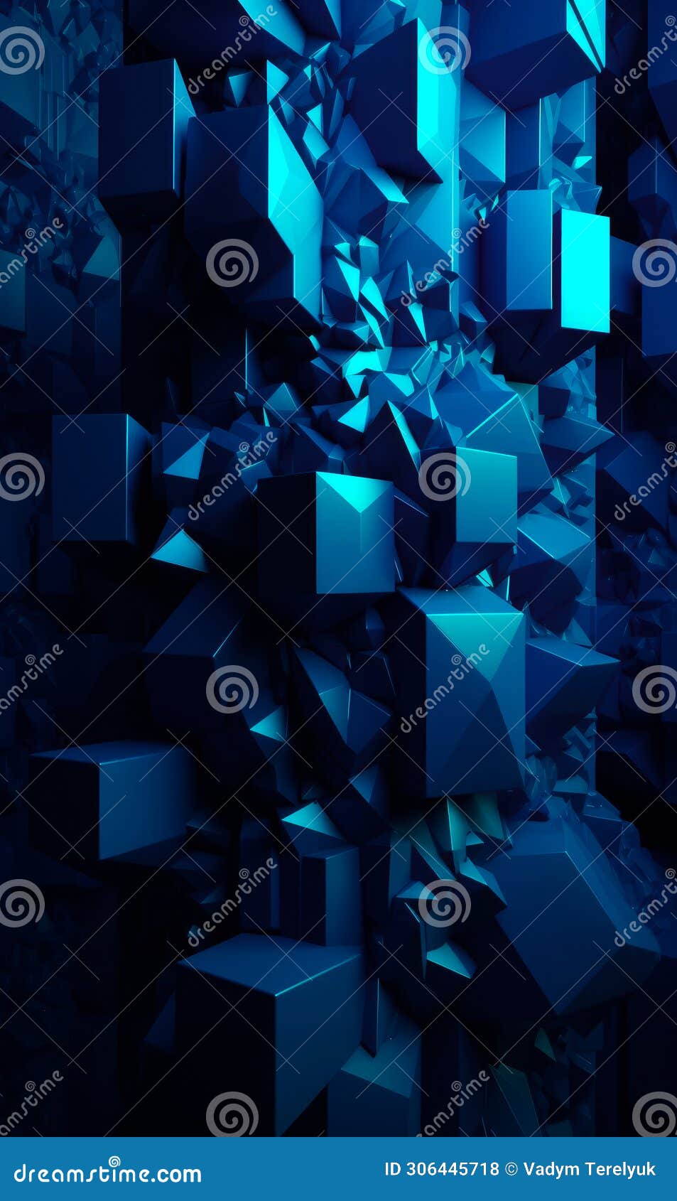 Photo of Abstract Blue Cubes Background. an Abstract Blue Background ...