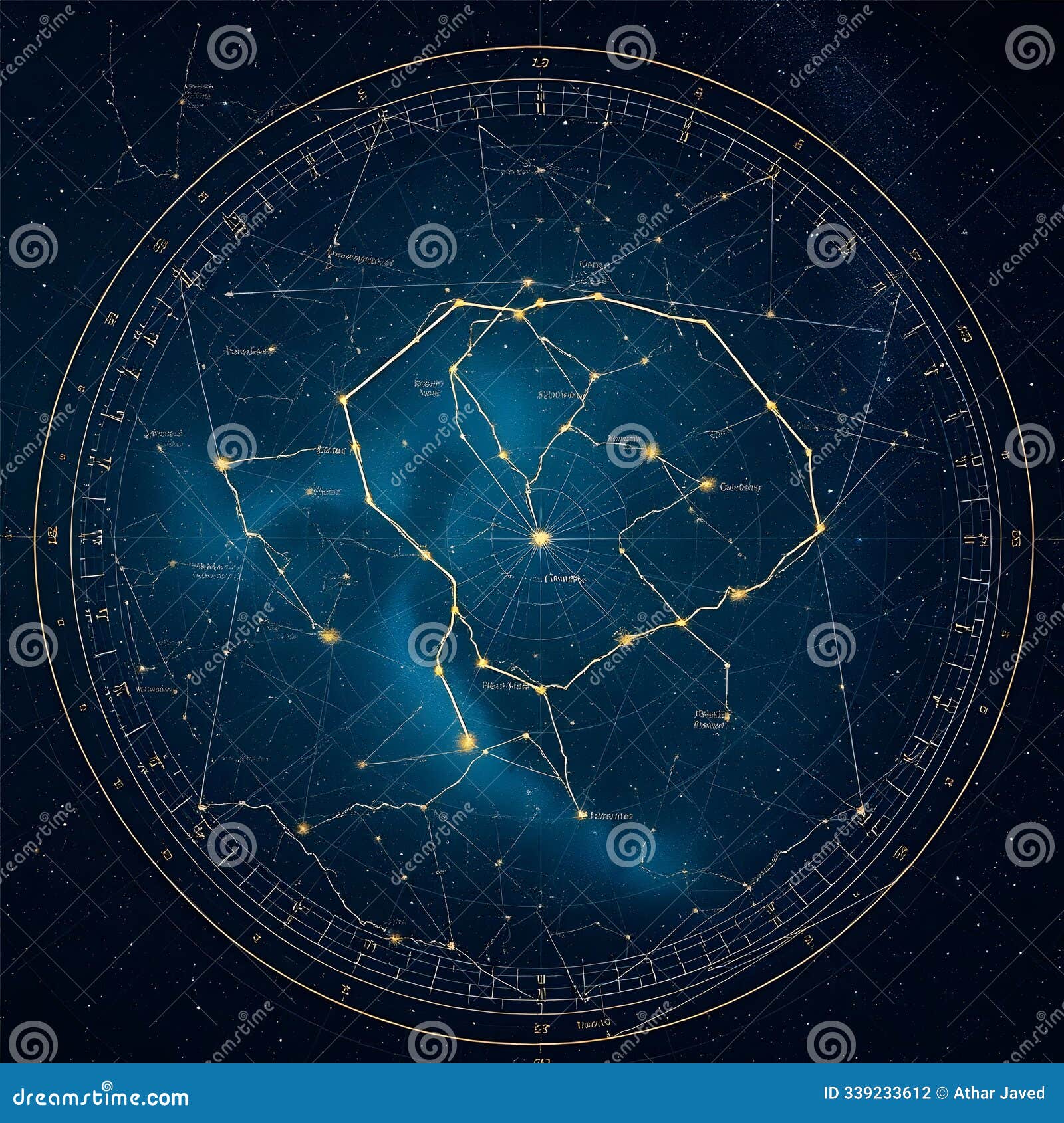 An Intricate Celestial Map Or Star Chart. Stock Image | CartoonDealer ...