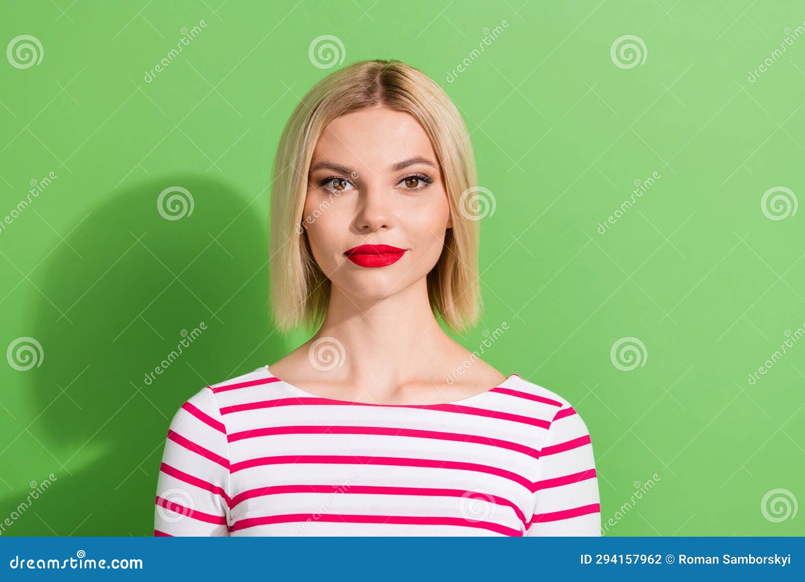 Photo Of Adorable Satisfied Friendly Woman With Bob Hairstyle Dressed