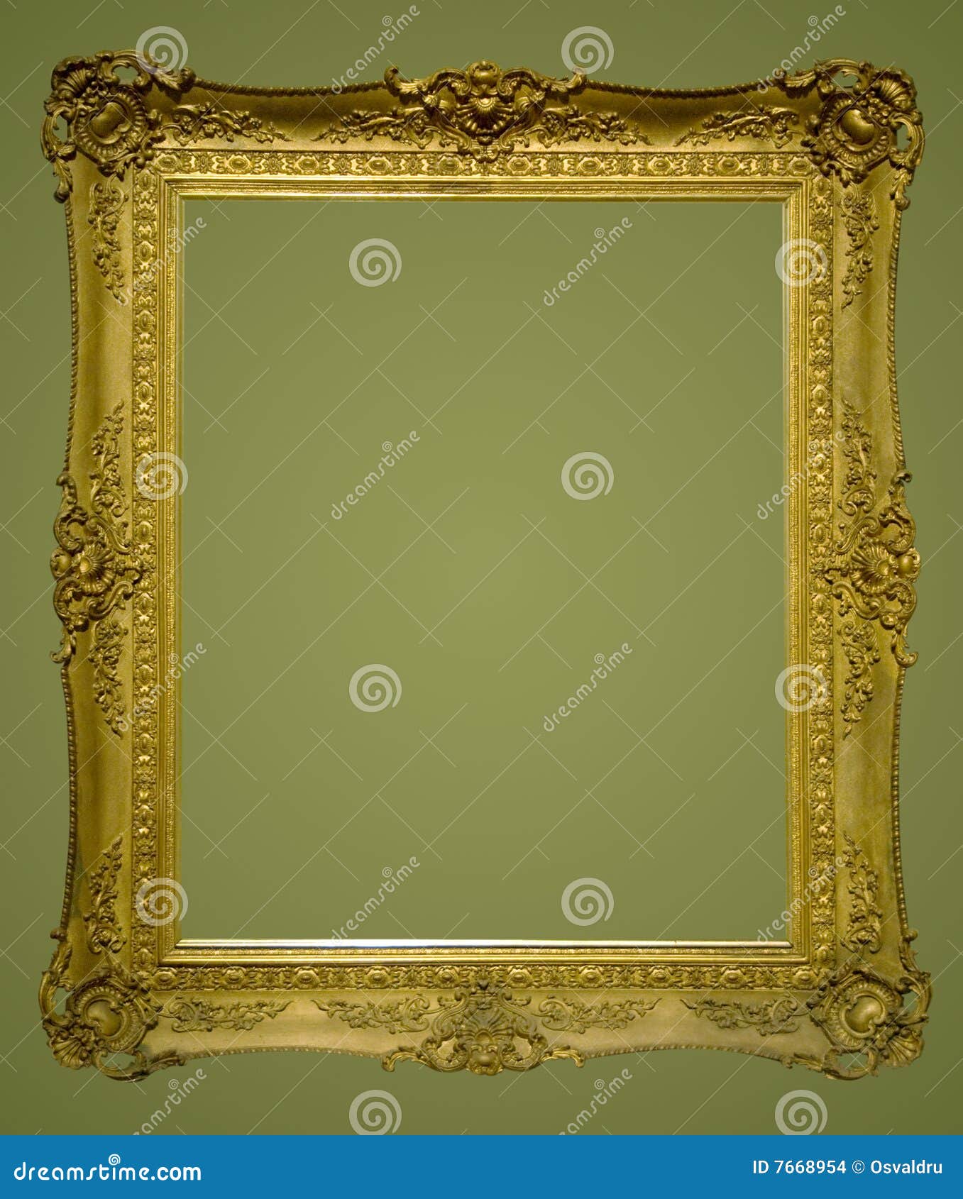 Photo of Aged Golden Picture Frame Stock Photo - Image of gallery ...