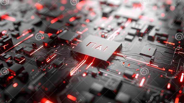 Photo of AI Text with AI Data Innovation on a White Background Stock ...