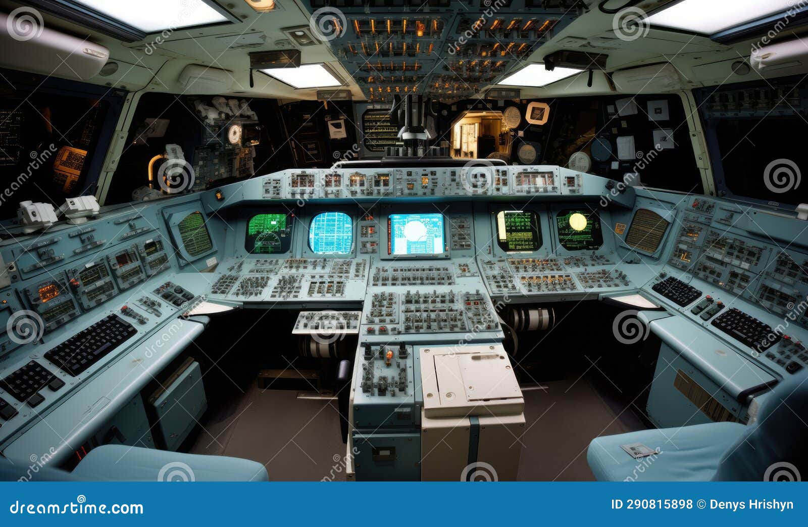 Photo of an Airplane Cockpit with Advanced Technology Displays Stock ...