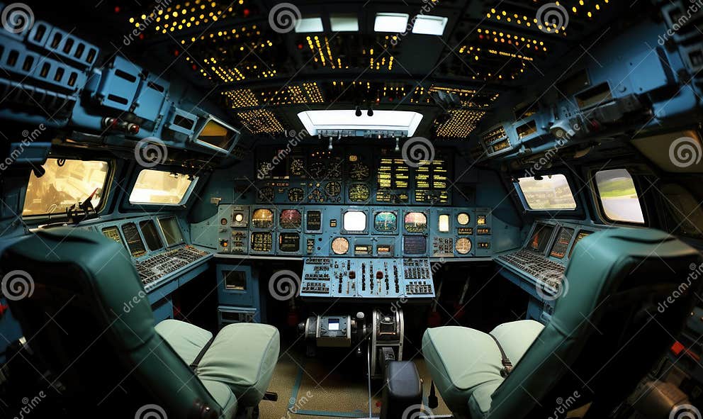 Photo of an Airplane Cockpit with Advanced Technology Displays Stock ...