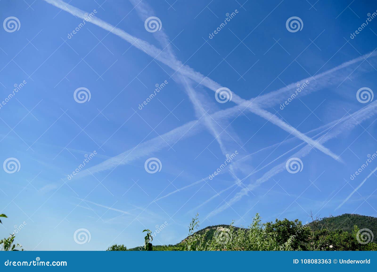 Two Airplanes In The Sky Crossing Paths At Different Flight Travel ...