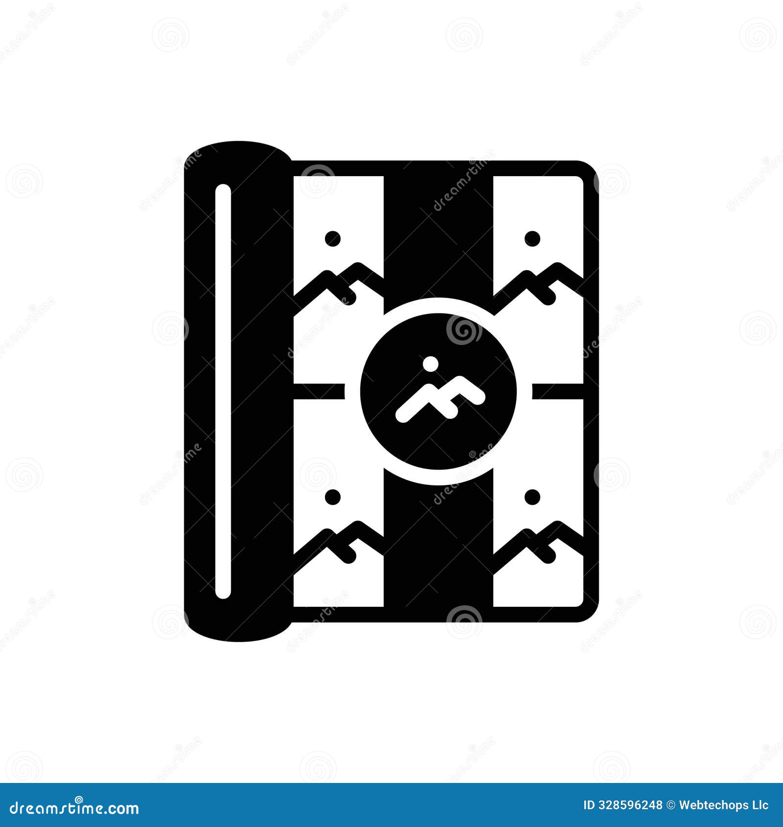 Black Solid Icon for Photo Album, Photo and Folder Stock Illustration ...